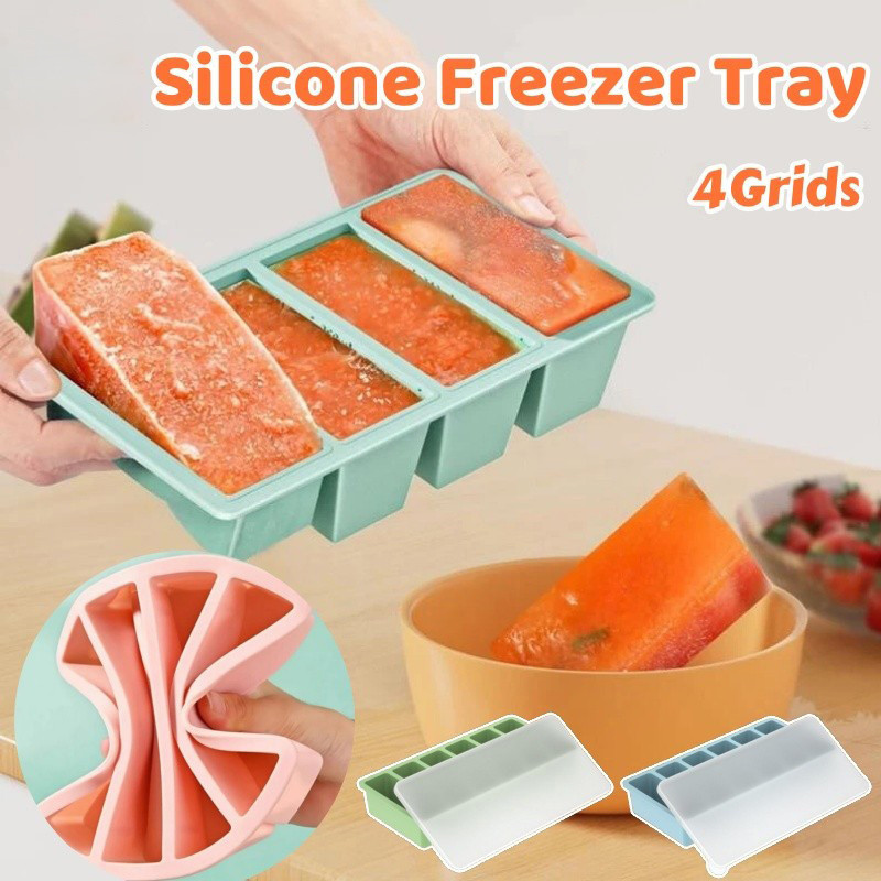 With Lid Silicone Freezer Trays Food Freezing Molds Silicone Ice Cube ...