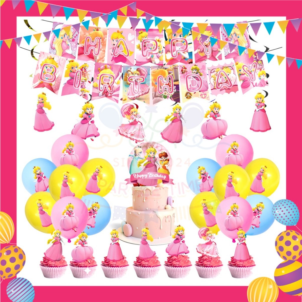 ParteeTime Kids Princess Peach Birthday Theme Decorations Kids Birthday ...