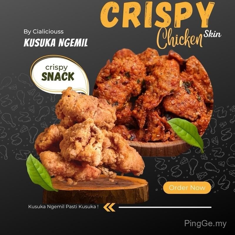 Crispy Chicken Skin Spicy And Original Kusuka Ngemil Snack Chips Kulit ...