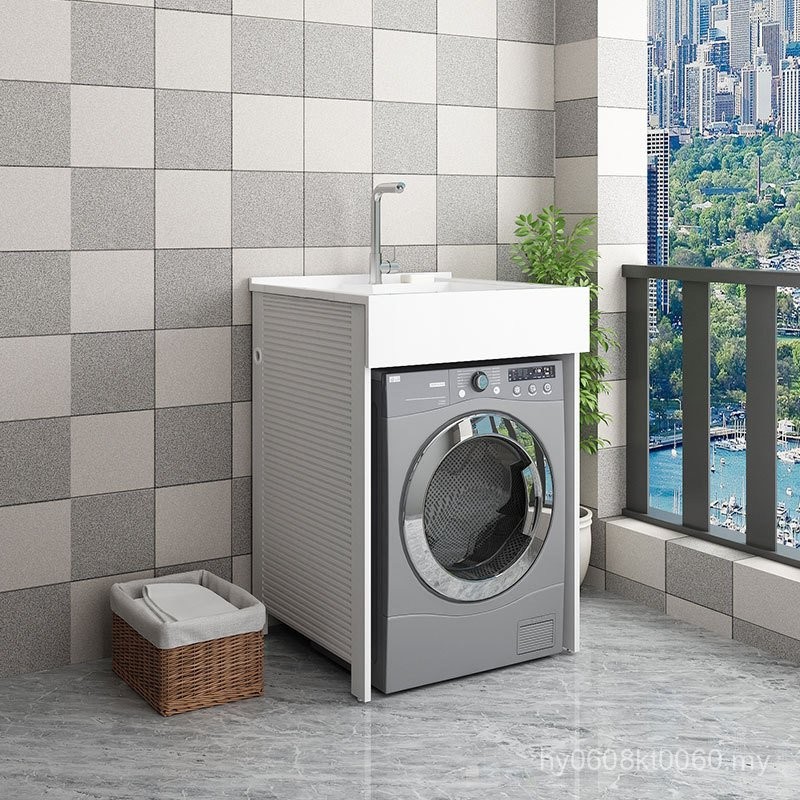 Washing Machine Balcony Washing Cabinet Space Aluminum Integrated Basin ...