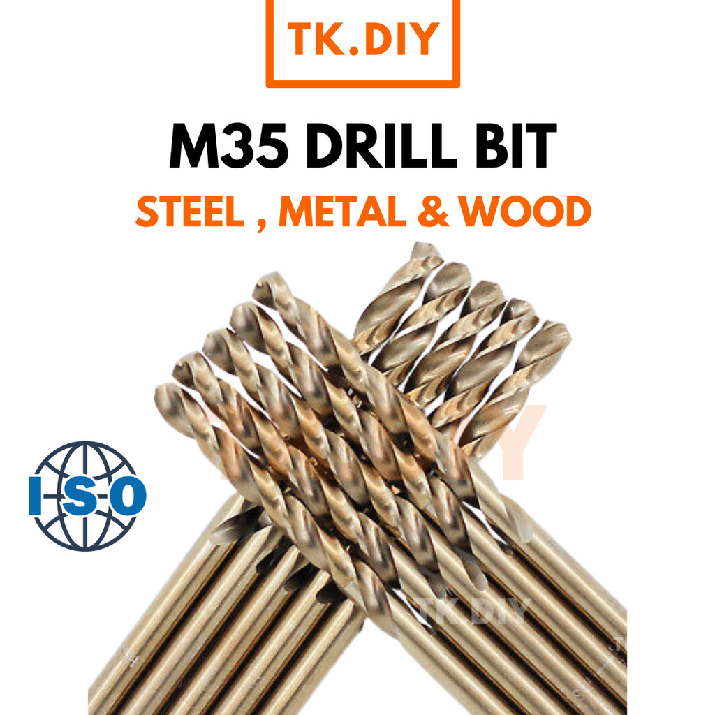 M35 High Quality Stainless Steel HSS Twist Drill Bit Metal Steel Wood ...