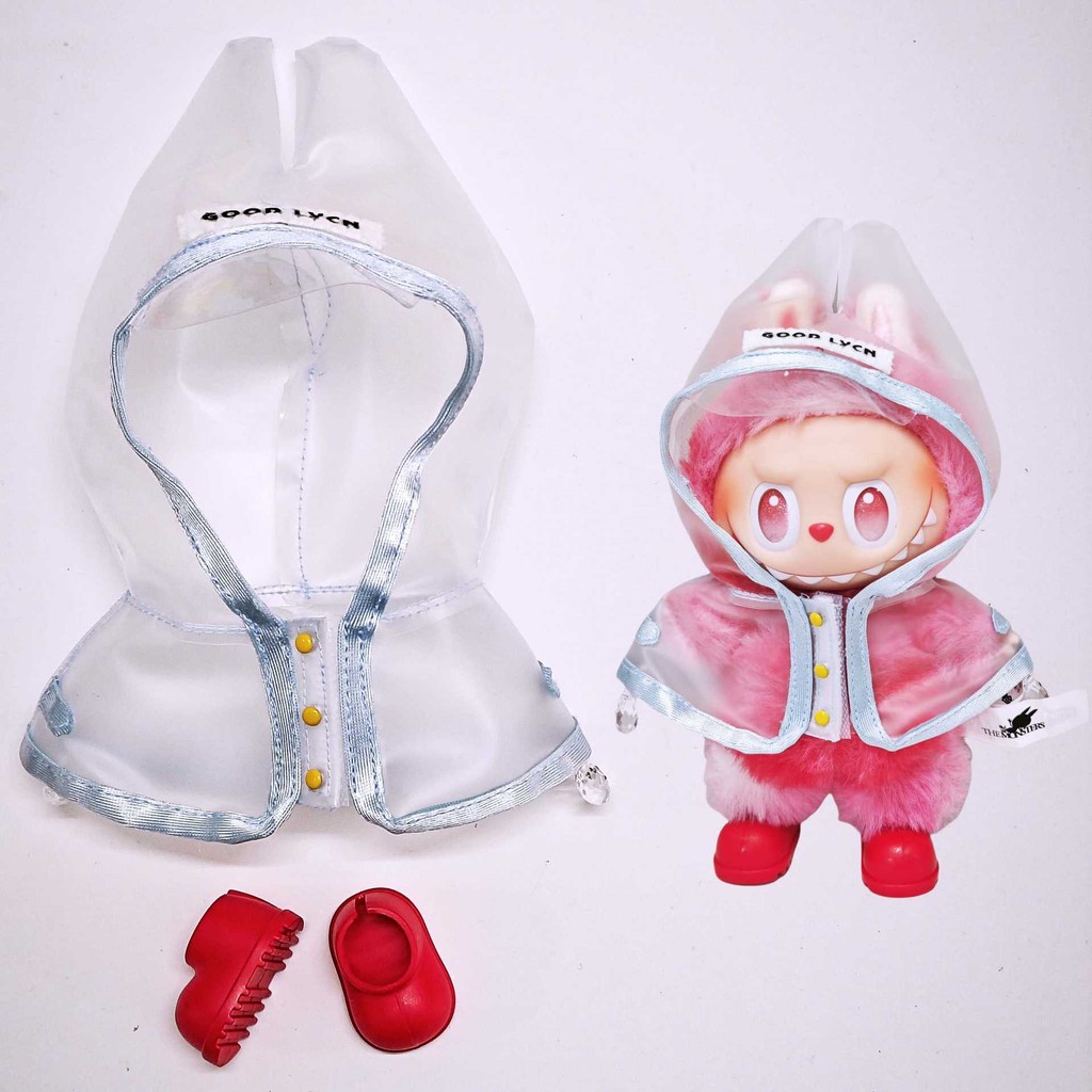 15cm 17cm Labubu Clothes Transparent Raincoat For Labubu V1 V2 V3 ...