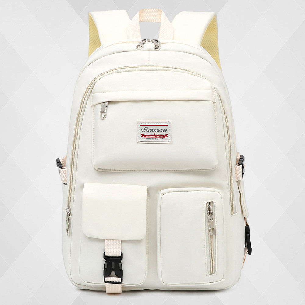 ☀FAS Nylon Backpack Korean Boys Girls School Students Book Bags Mochila (Beige) | Shopee Malaysia