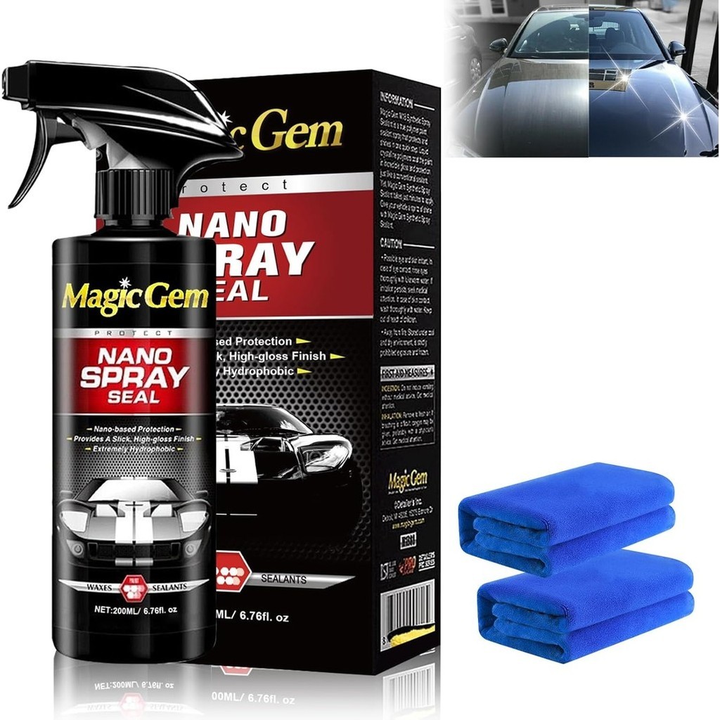 Magic Gem Car Coating Spray,2024 New Car Wax Polish Spray,Magic Gem Nano Spray Seal,Quick Effect ...