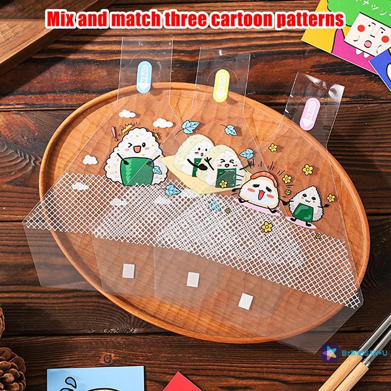 [BraveSundu] 50/100Pcs Lovely Cartoon For Triangle Rice Ball Packaging ...