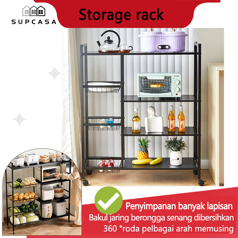 IKEA Rak Dapur Rak penyimpanan dapur Rak Troli Beroda Rak Ikea Rak ...