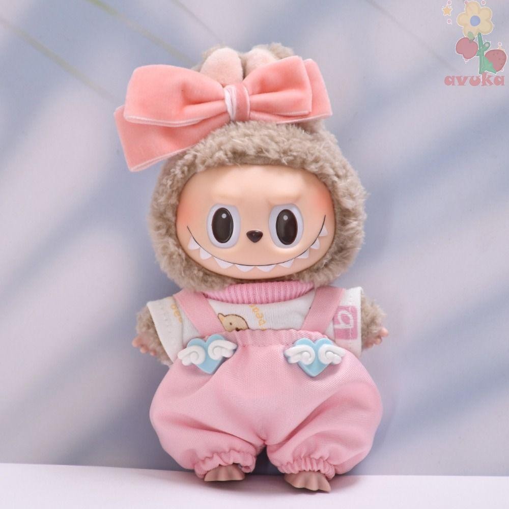 AVUKA Labubu Doll's Cloth, Handmade Bowknot Sitting Labubu Time Cloth ...