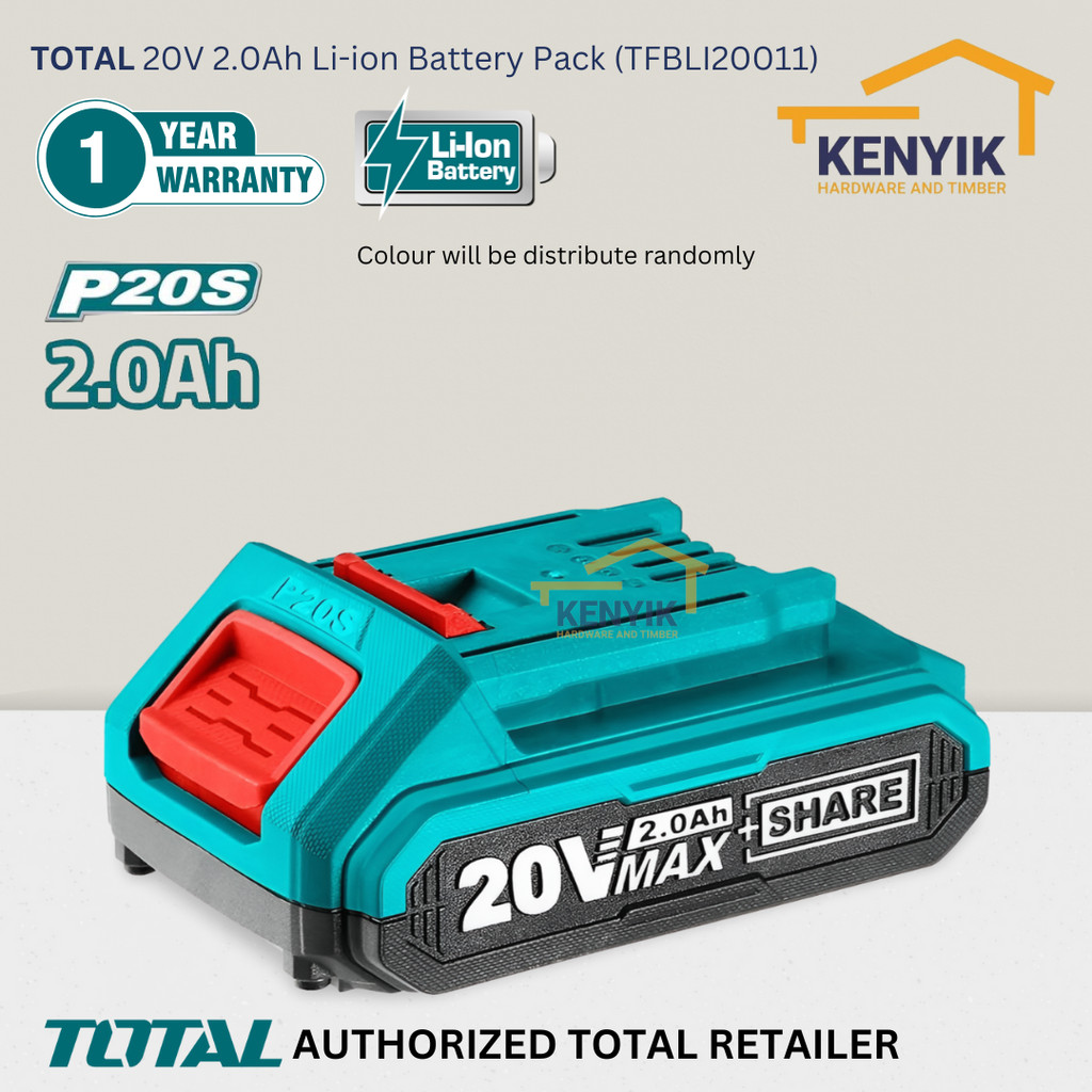 TOTAL 20V 2.0Ah Li-ion Battery Pack (TFBLI20011) | Shopee Malaysia