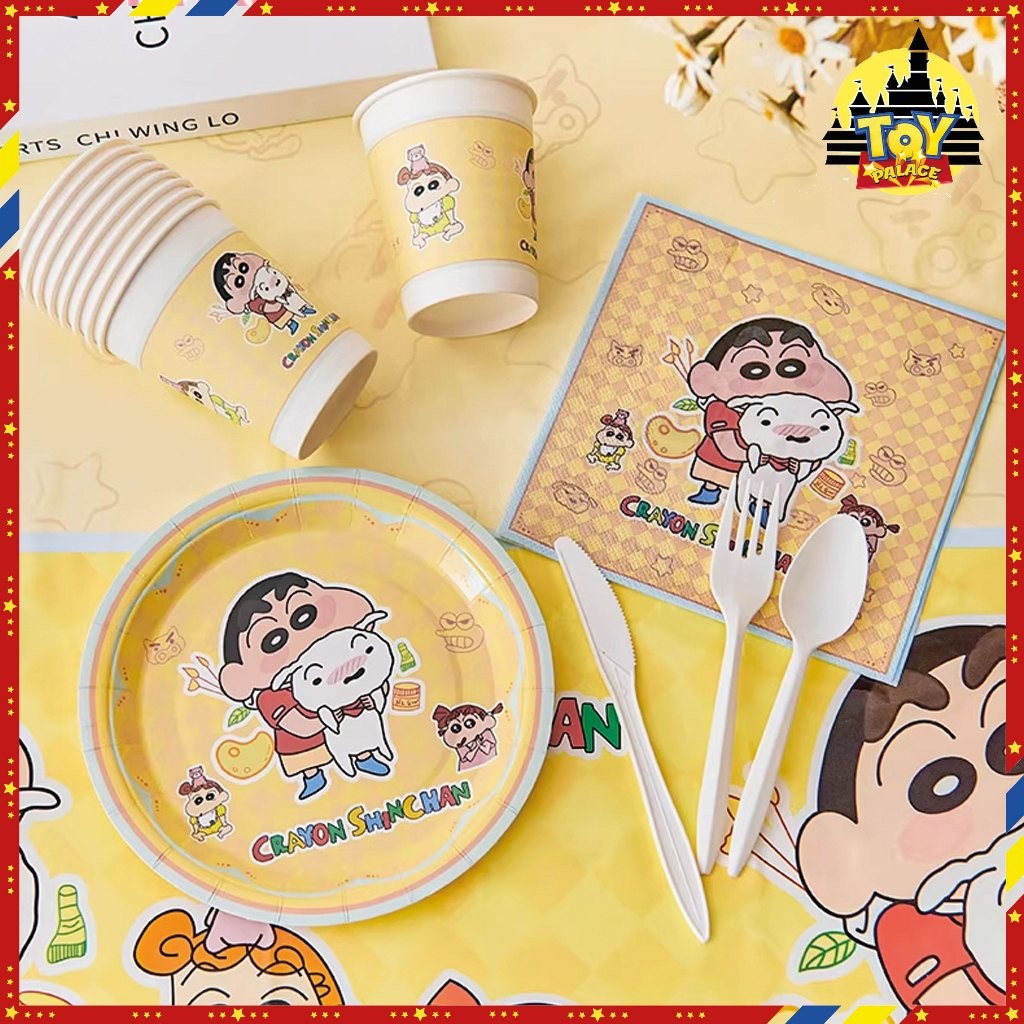 Shin Chan Theme 10pcs Per Pack Disposable Tableware Set Birthday Party ...