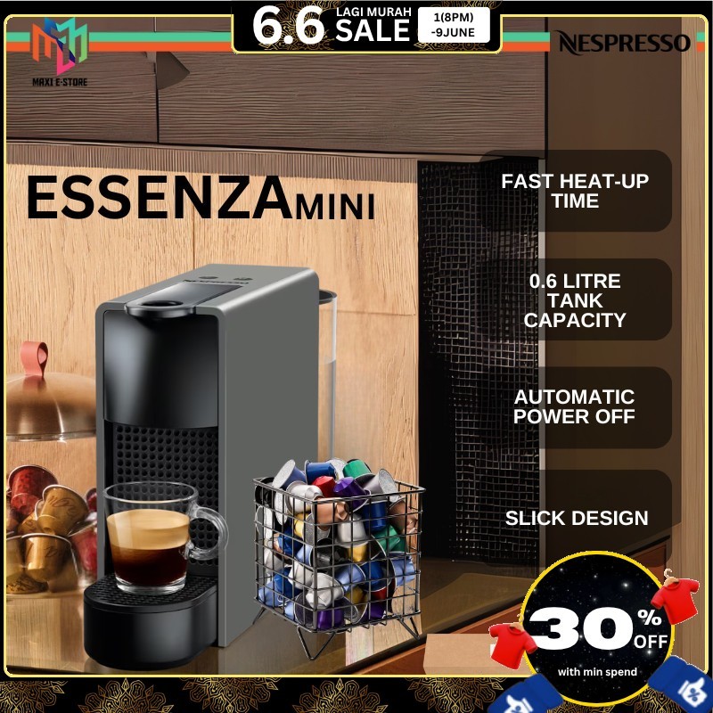 Nespresso C30-ME-GR-NE Essenza Mini Fully Automatic Capsule Machine ...