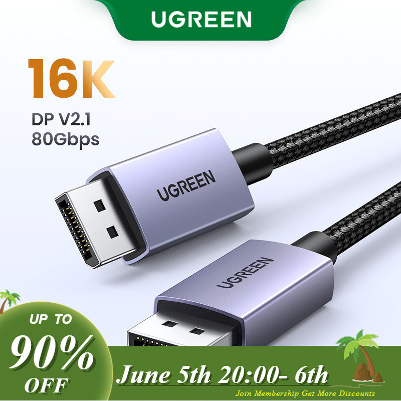 UGREEN DisplayPort 2.1 Cable 16K30Hz 10K60Hz High Speed 80Gbps ...