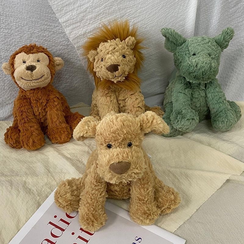 JellyCat UK Plush Set: Whimsical Fox, Emerald Dragon, Lion & Monkey ...