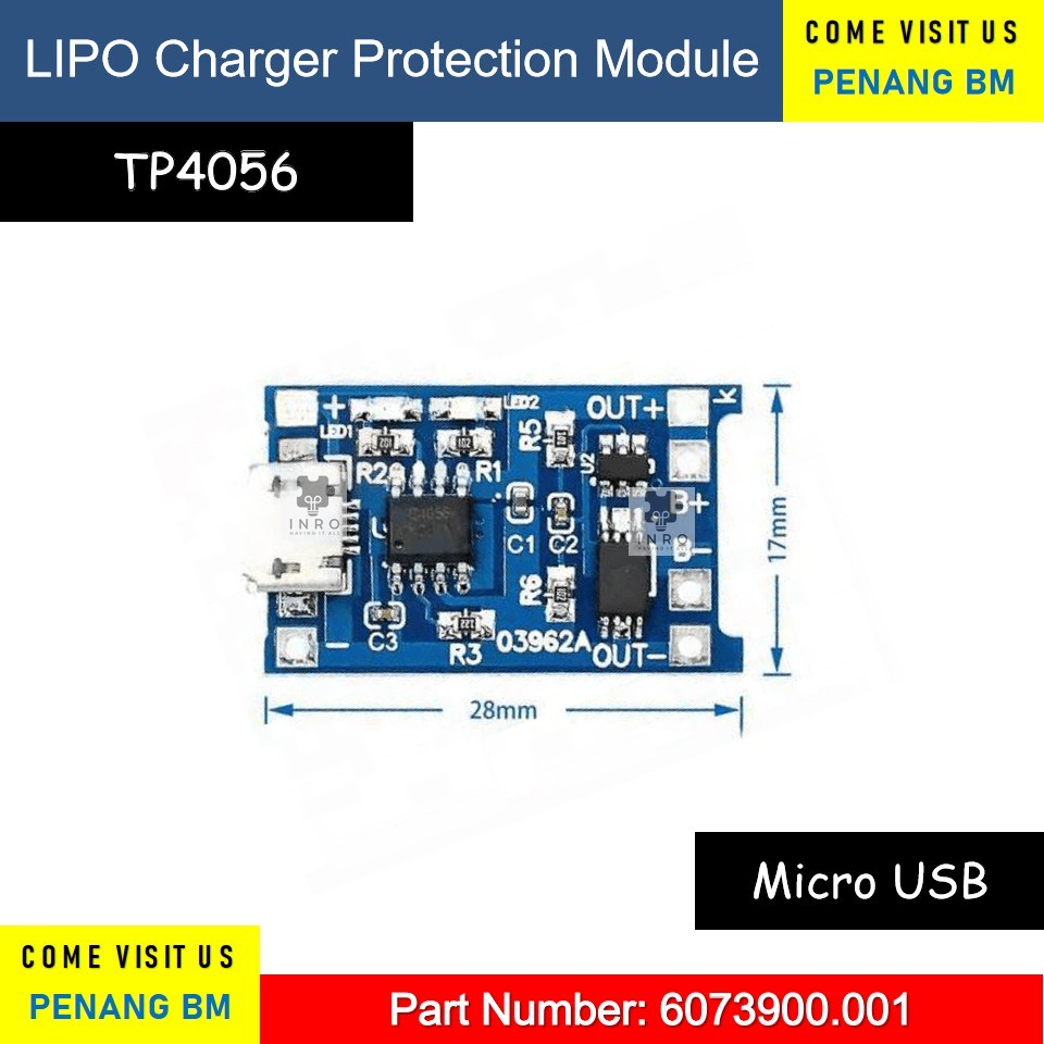 Arduino Modul Perlindungan Pengecas LIPO | TP4056 1A LIPO Charger ...