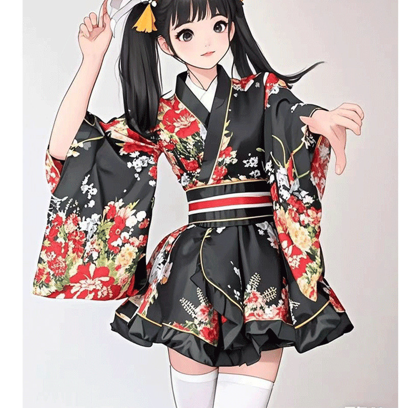 ZST Multi Colored Japanese Formal Attire Cosplay - Improved Kimono ...