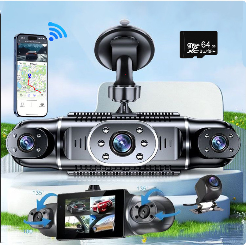 4 Channel Dash Cam for Cars 4*1080P WIFI 360 Degree Video Recorder Rear ...