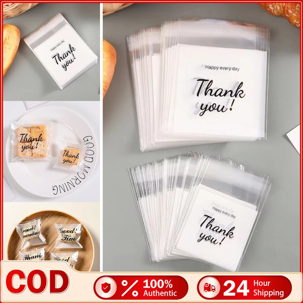 7/10CM Plastic Biscuit Packaging 100Pcs Self Adhesive Transparent ...
