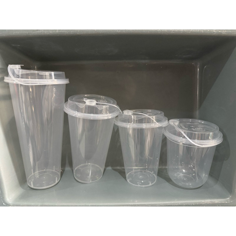 GLASS CUP. / PLASTIC PP INJECT + CLEAR CONNECTION LID / FLIP (25) 12 OZ ...