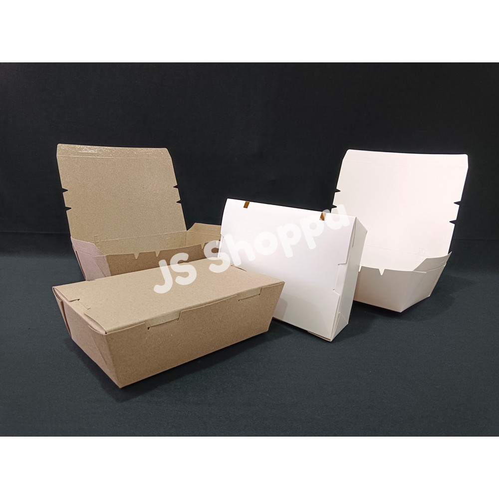 Jishan Paper Lunch Box (50pcs±) Medium/Large / Disposable Paper Lunch ...
