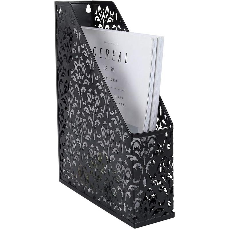 Heavy Duty Magazine File Holder Rack Paper Book Storage Office Desk ...