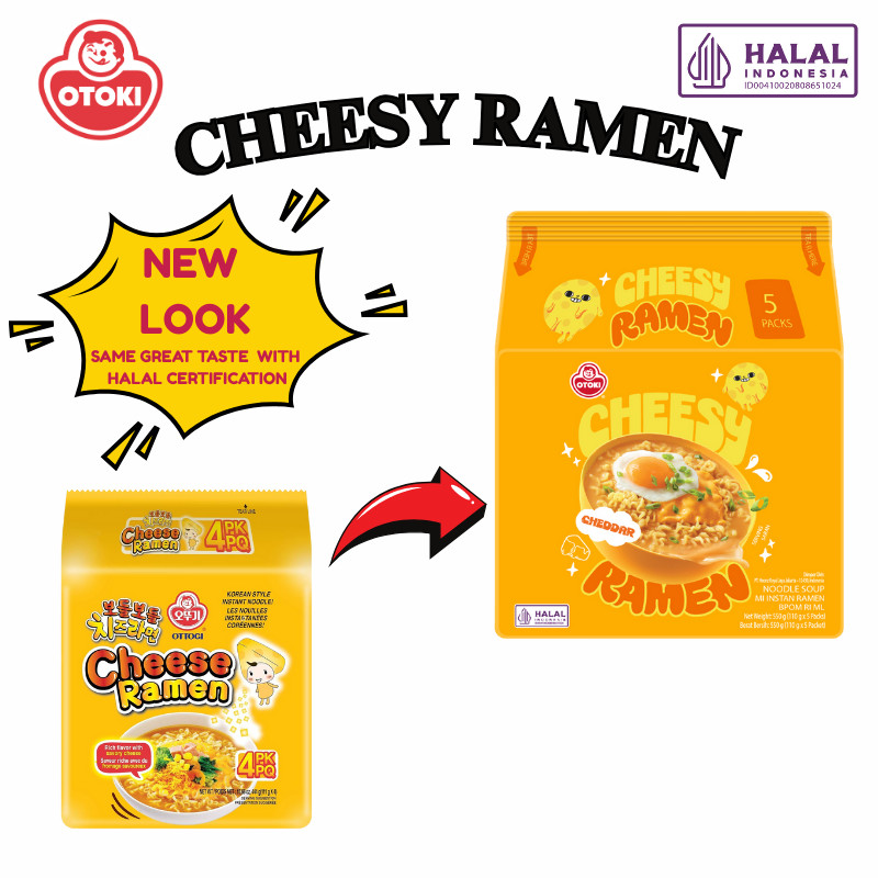 Ottogi Cheese Ramen Multipack (4 x 111G) / Otoki Cheesy Cheddar Ramen ( 5 x 110G ) | Shopee Malaysia