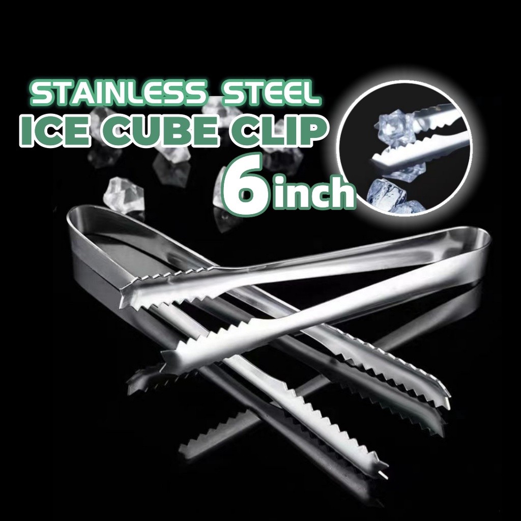 (15cm) Ice Cube Clip Stainless Steel Tongs Bread Gripper Food Kitchen ...