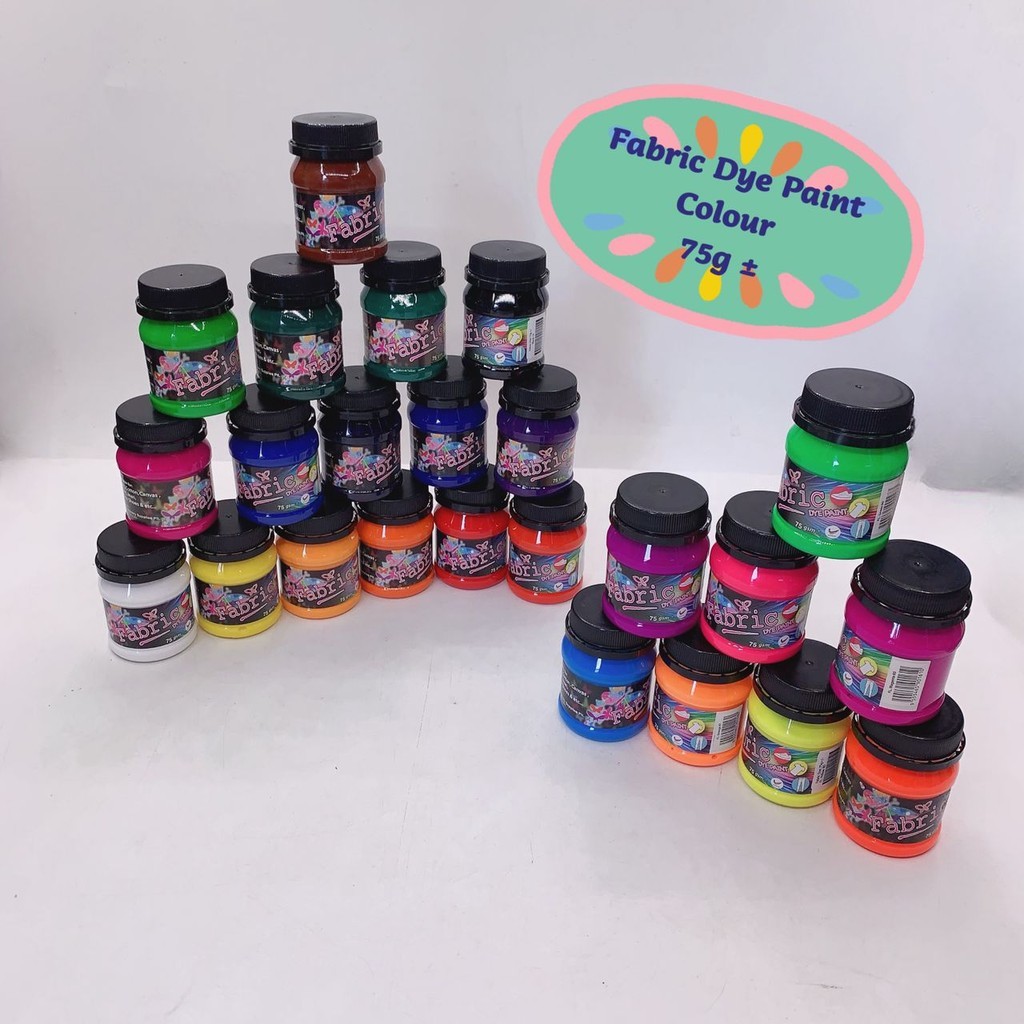 [75G] Fabric Paint Dye Normal Colour/Fluorescent Colour (75 gram)(Price ...