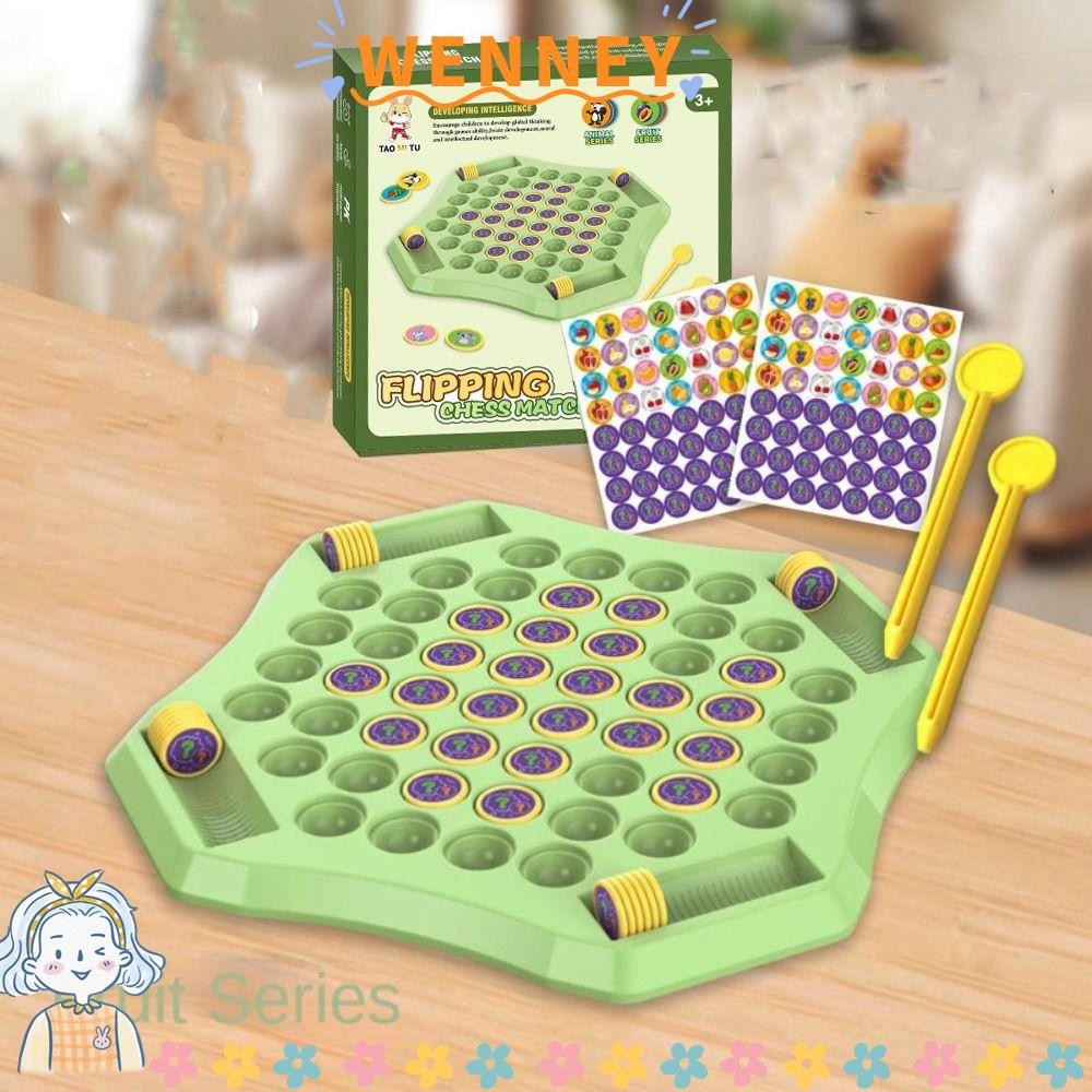 WENNEY Flip Chess Memory Game, with Chessboard Fruit Flip Memory Game ...