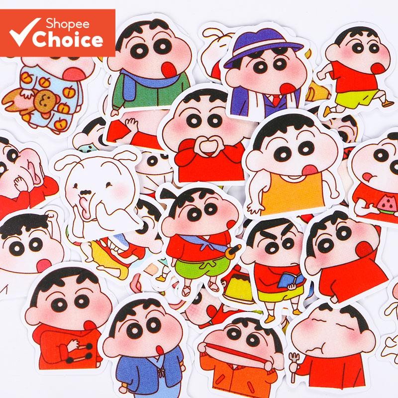 40pcs Cute Crayon Shin-chan Stickers Diy Computer Washi Scrapbooking ...