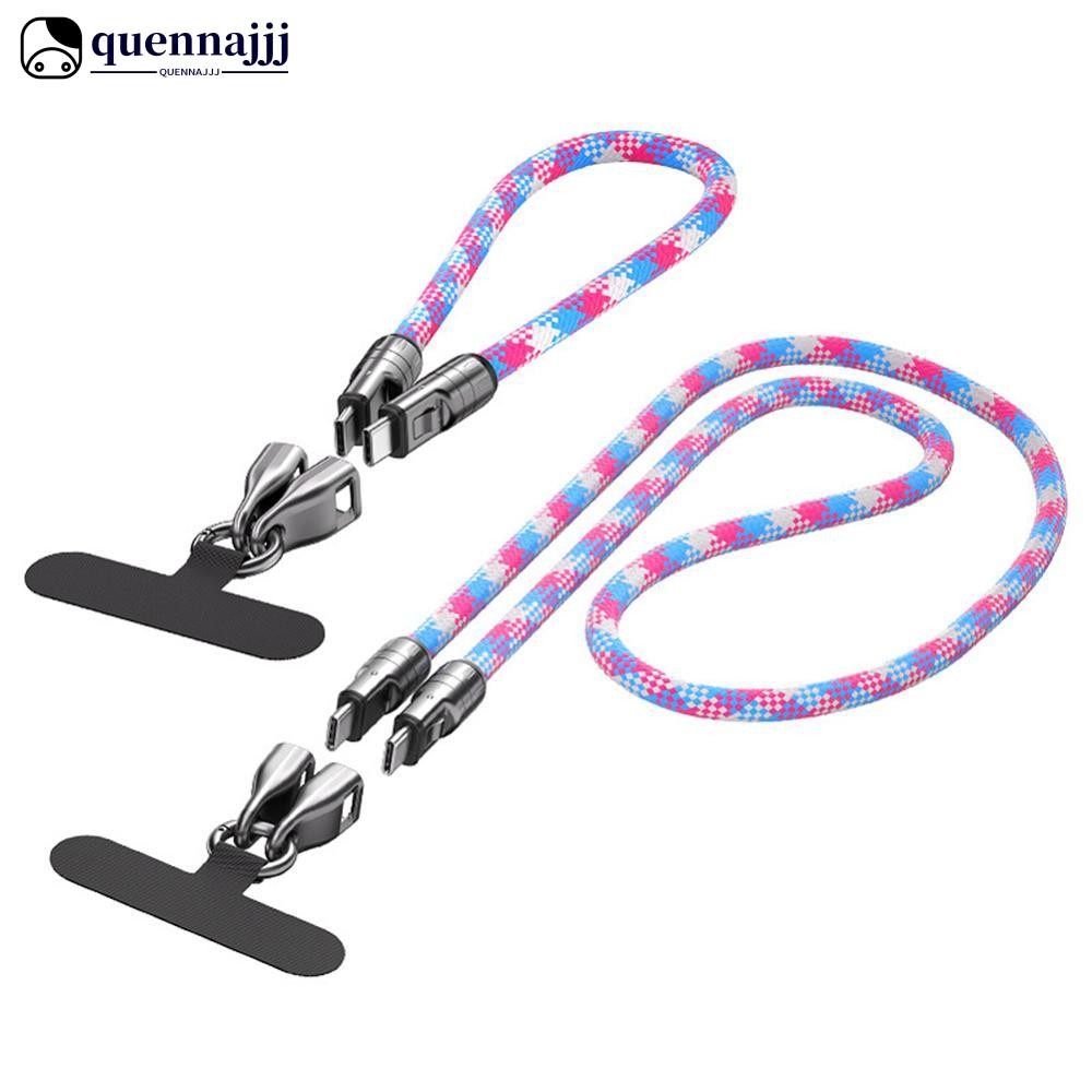 QUENNA PD240W Phone Lanyard Charge Cable 2 in 1 USB-C to USB-C Super ...