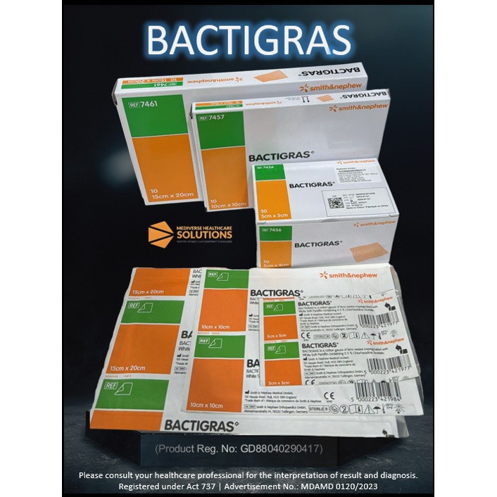 Bactigras Smith & Nephew Acetate Tulle Gras Dressing SN S&N bactigrass ...