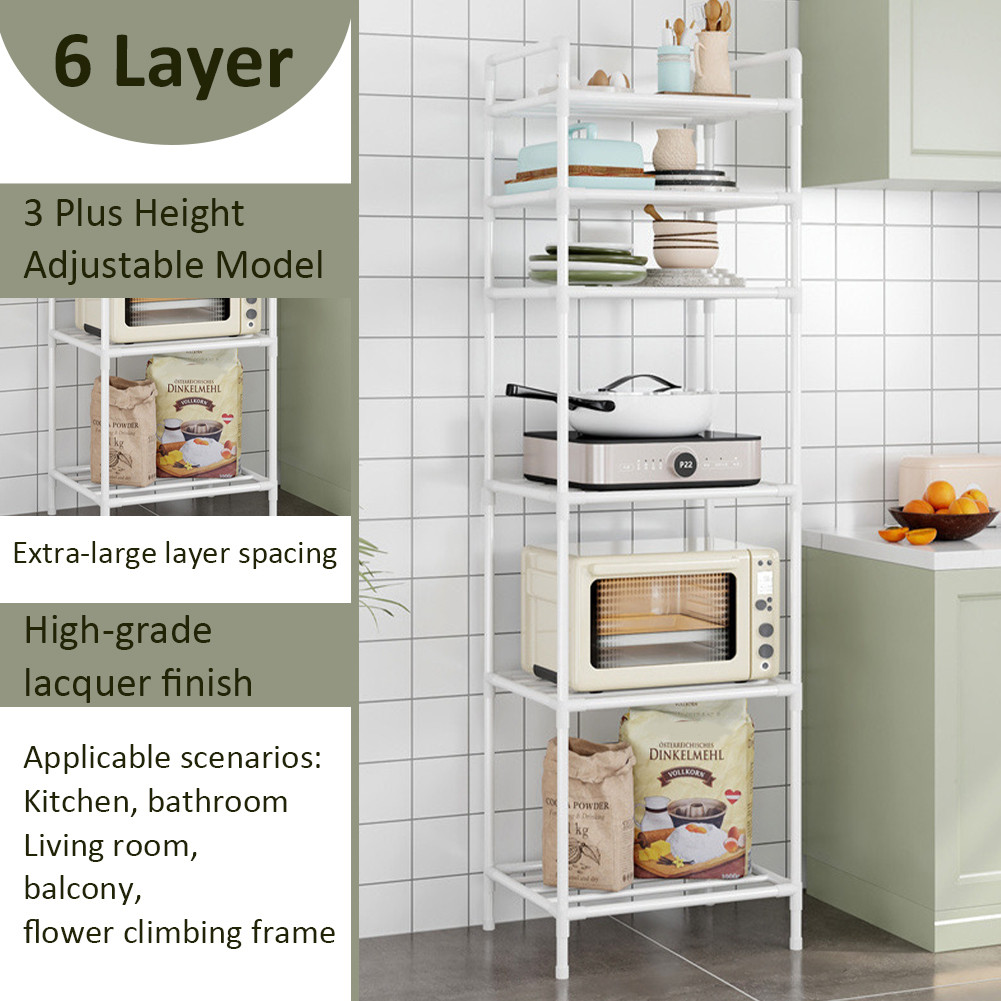 6 Tier Metal Storage Shelf Multi-Function Storage Rack Heavy Duty ...