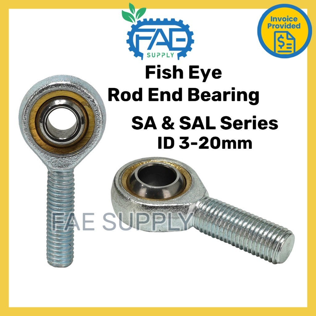 SA SAL Fish Eye Rod End Bearing Male Thread Inner diameter 3 4 5 6 8 10 ...