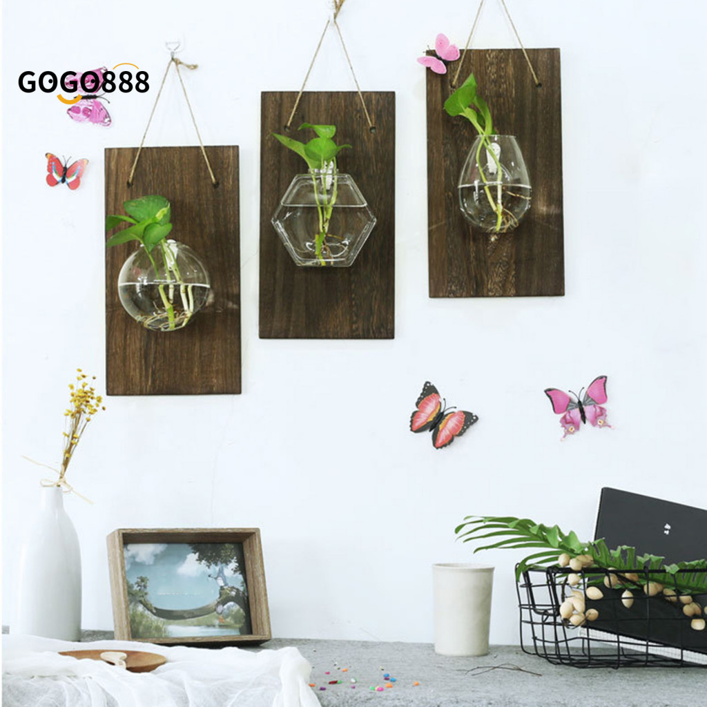 Gox Hanging Wall Planter Glass Terrarium Wall Vase Modern Hanging Glass ...
