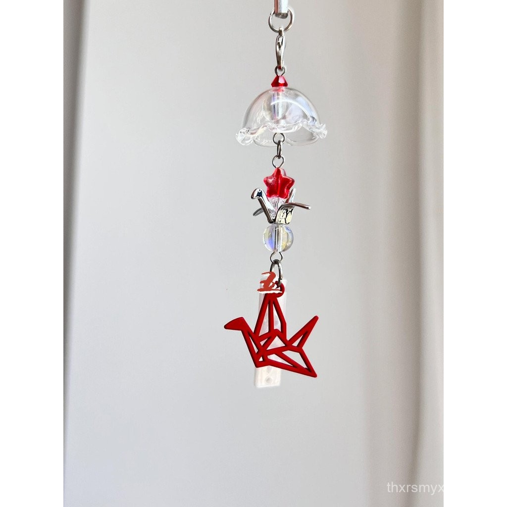 [Thousand Paper Crane Wind Chimes] ccd Lanyard Hand-Made Beaded ...