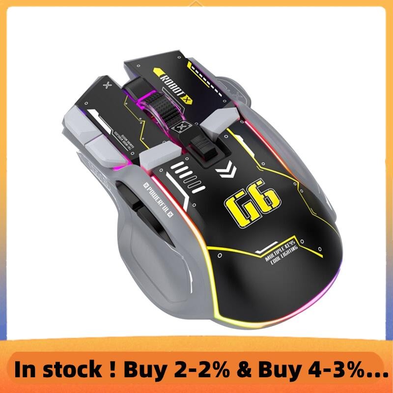 G6 Wireless Gaming Mouse 3 Modes 4000 DPI 11 RGB Backlit Rechargeable ...