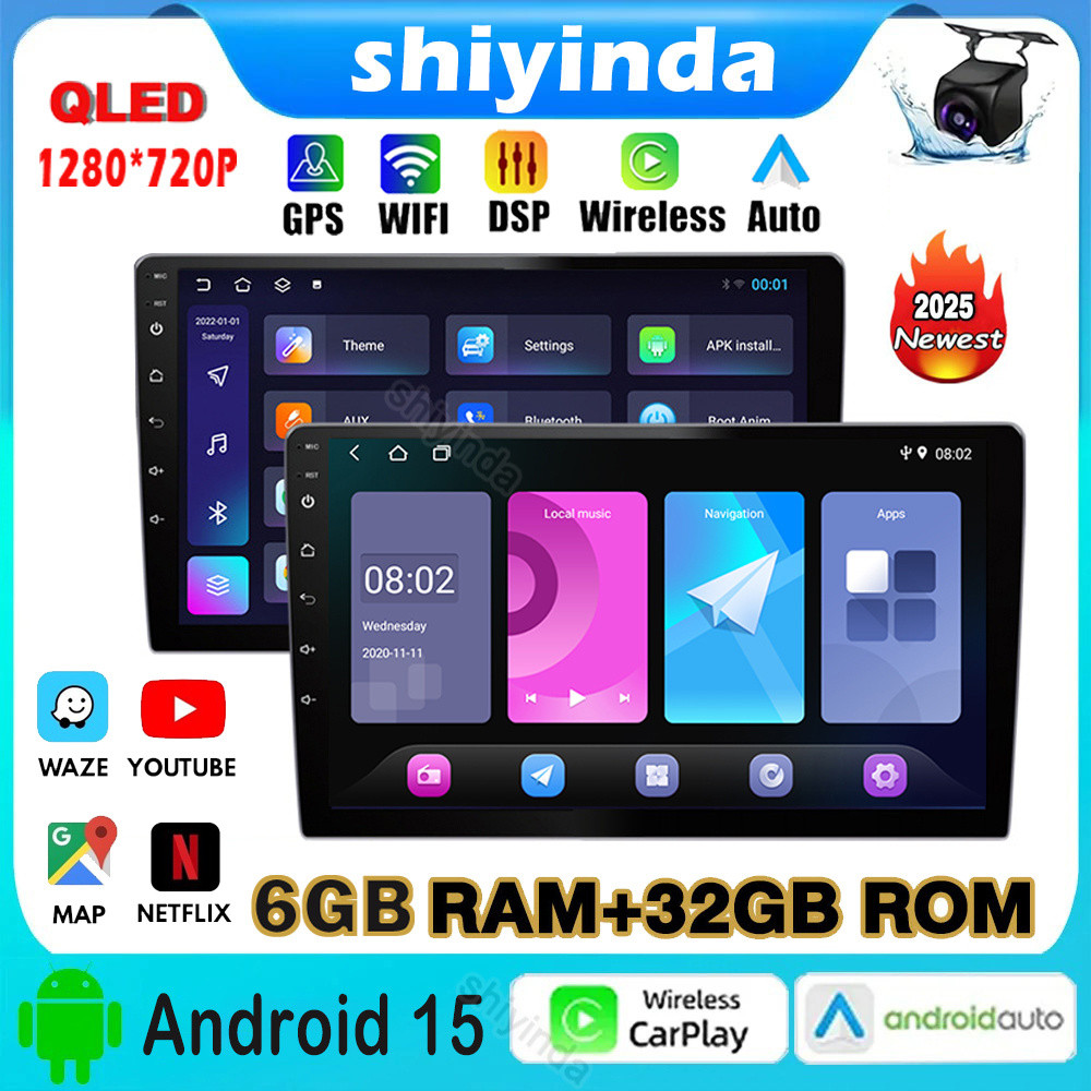 [6GB RAM+32G QLED ]9/10 inch Android Player 2DIN Car Radio Multimidia ...