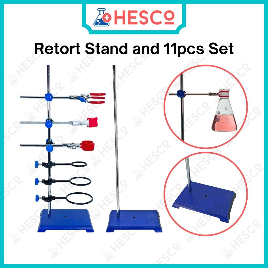 Retort Stand / 11pcs Set – Lab Metal Stand with Base & Rod, Bossheads ...