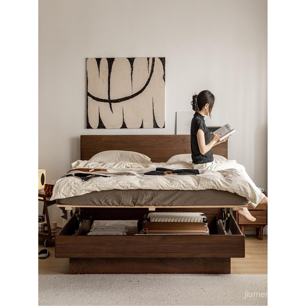 North American Black Walnut Solid Wood Box Bed Simple Japanese Style 1 ...