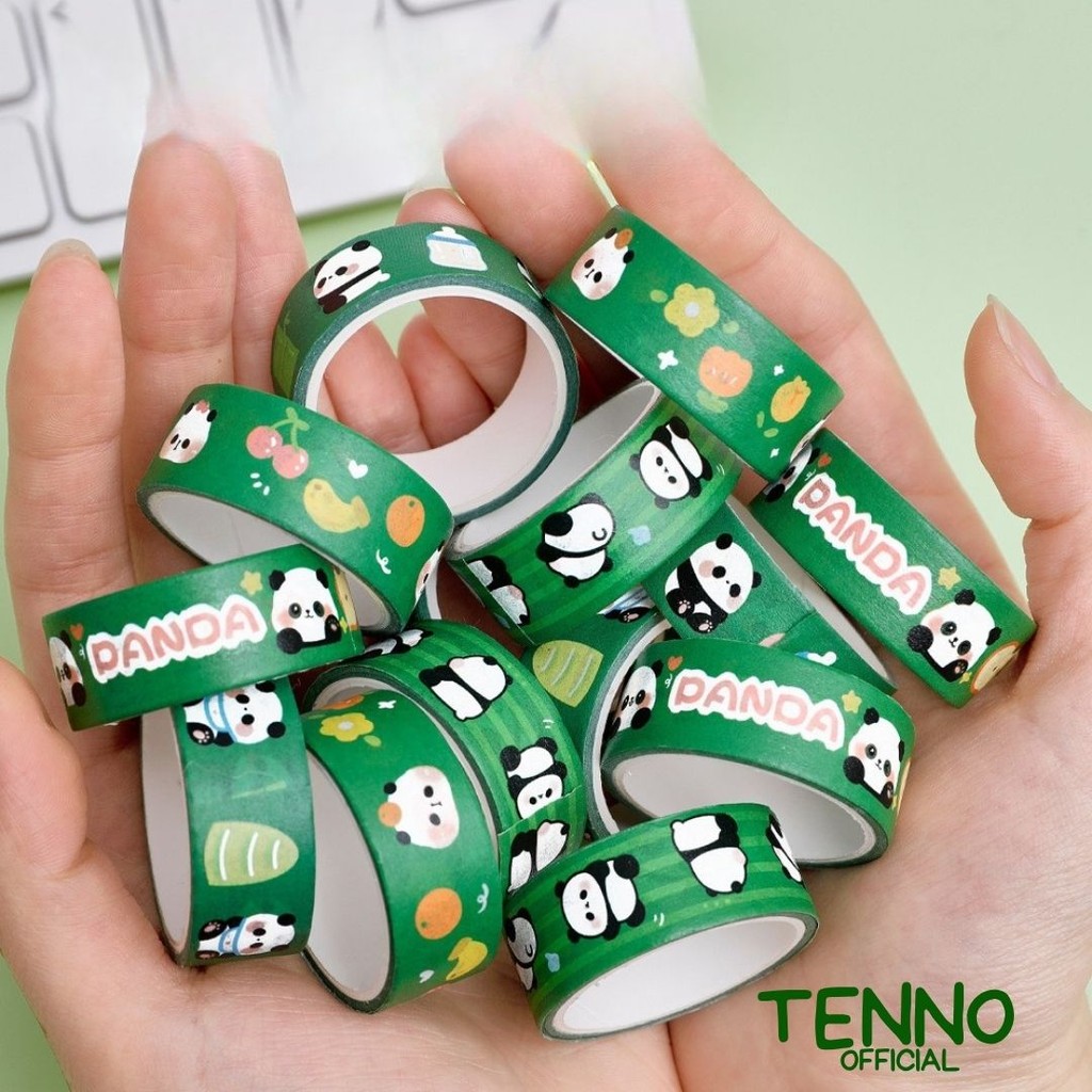 TENNO Tape Roll 20cm Washi Tape Masking Tape Cute Panda Capybara ...