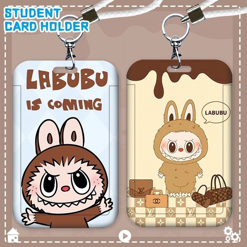 [labubu Card Holder] Cartoon Student labubu Card Holder Meal Card ...
