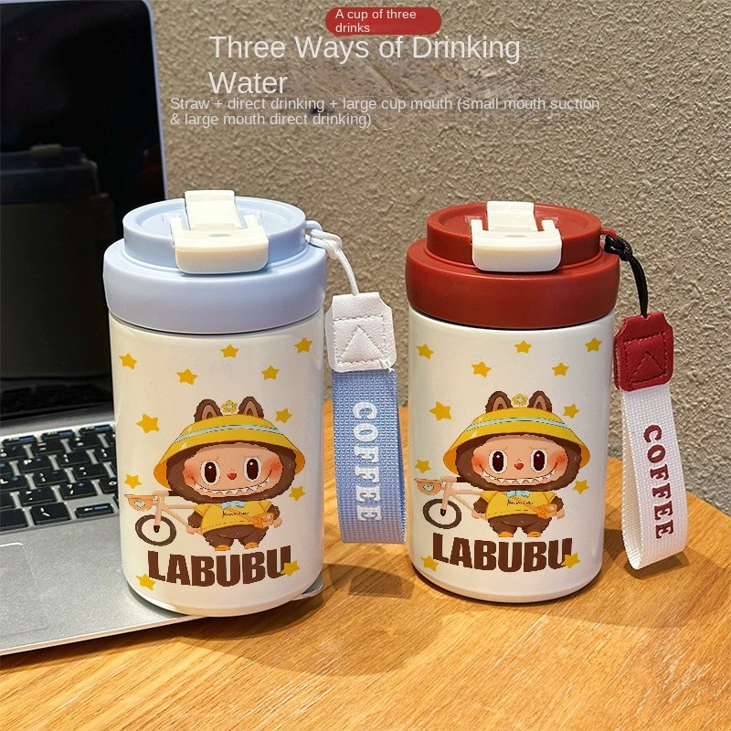 LABUBU Coffee Cup | Niche Dual-Drink Insulated Cup | Cute Cartoon High ...