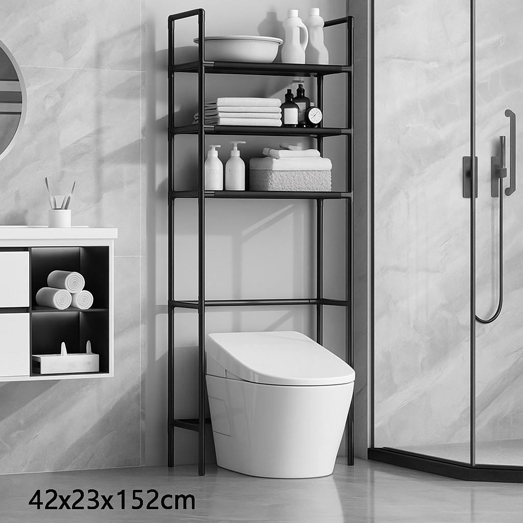 Rak Tandas 3-Tingkat Kalis Air Rak Simpanan Bertingkat Besi Bilik Mandi ...