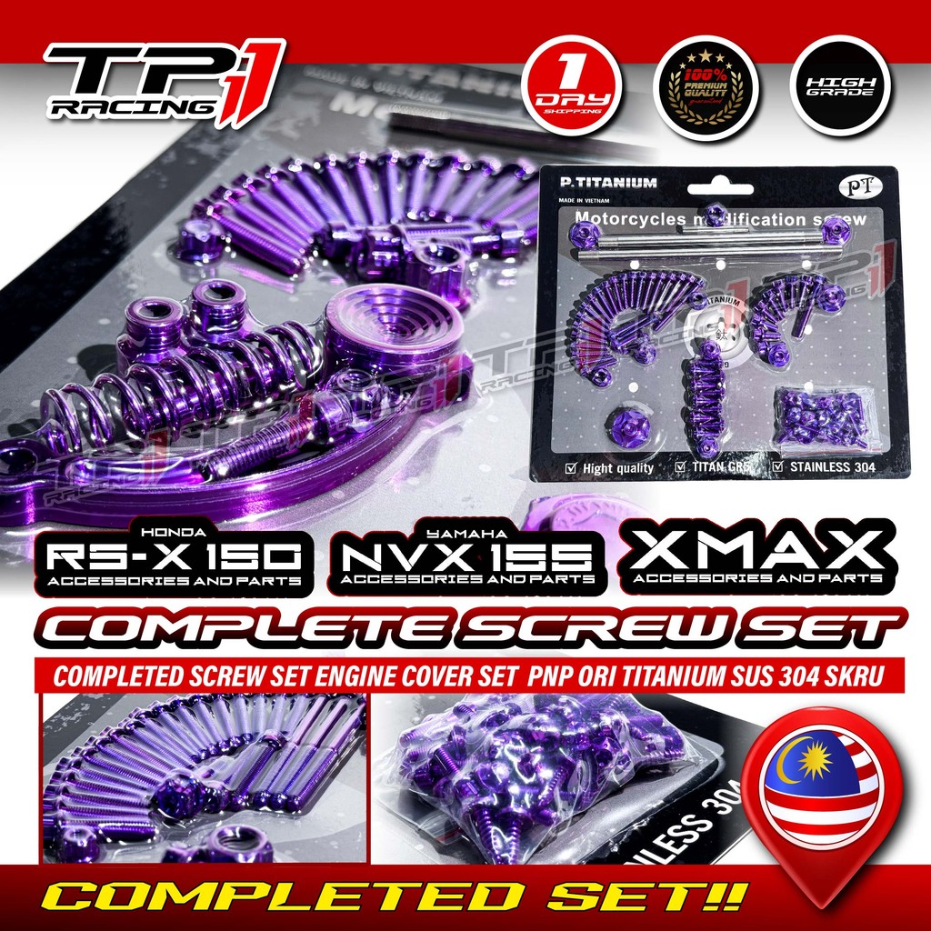 Complete Screw Set ORI Titanium GR5 Stainless Steel 304 RS-X 150 WINNER ...