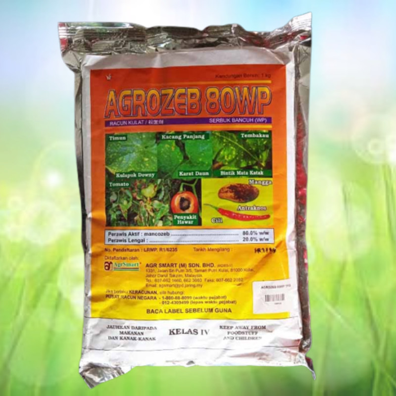[ORIGINAL] 1KG Agrozeb 80WP AGR Mancozeb/Dithane NT Cili Antraknos ...