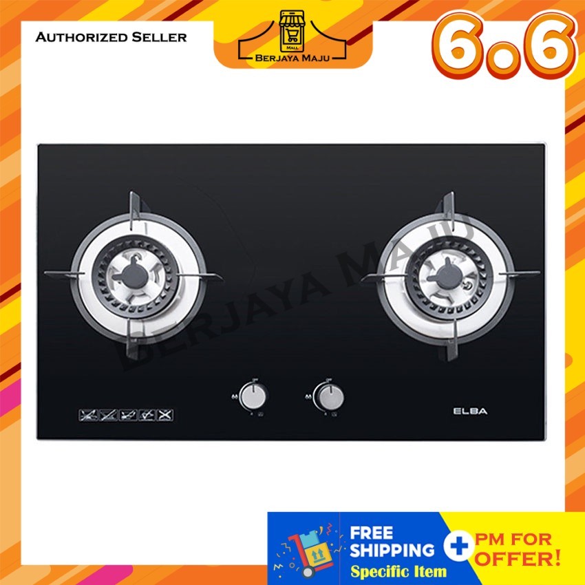 Elba 2 Burner Built-In Glass Gas Cooker Hob EGH-K8842G(BK) | Shopee Malaysia