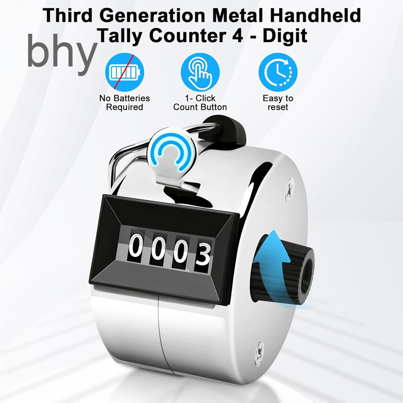 Metal Hand Tally Counter Clicker, 4 Digit Mechanical Palm Click Counter ...