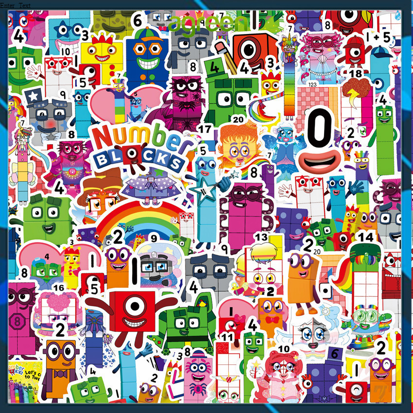 AG 100Pcs/Set Numberblocks Stickers DIY Fashion Doodle Decals Stickers ...