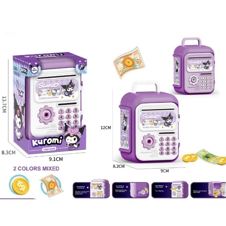 Kuromi Capy Bank For Kids Tabung Duit Kanak Kanak ATM Cute Toys Girls ...