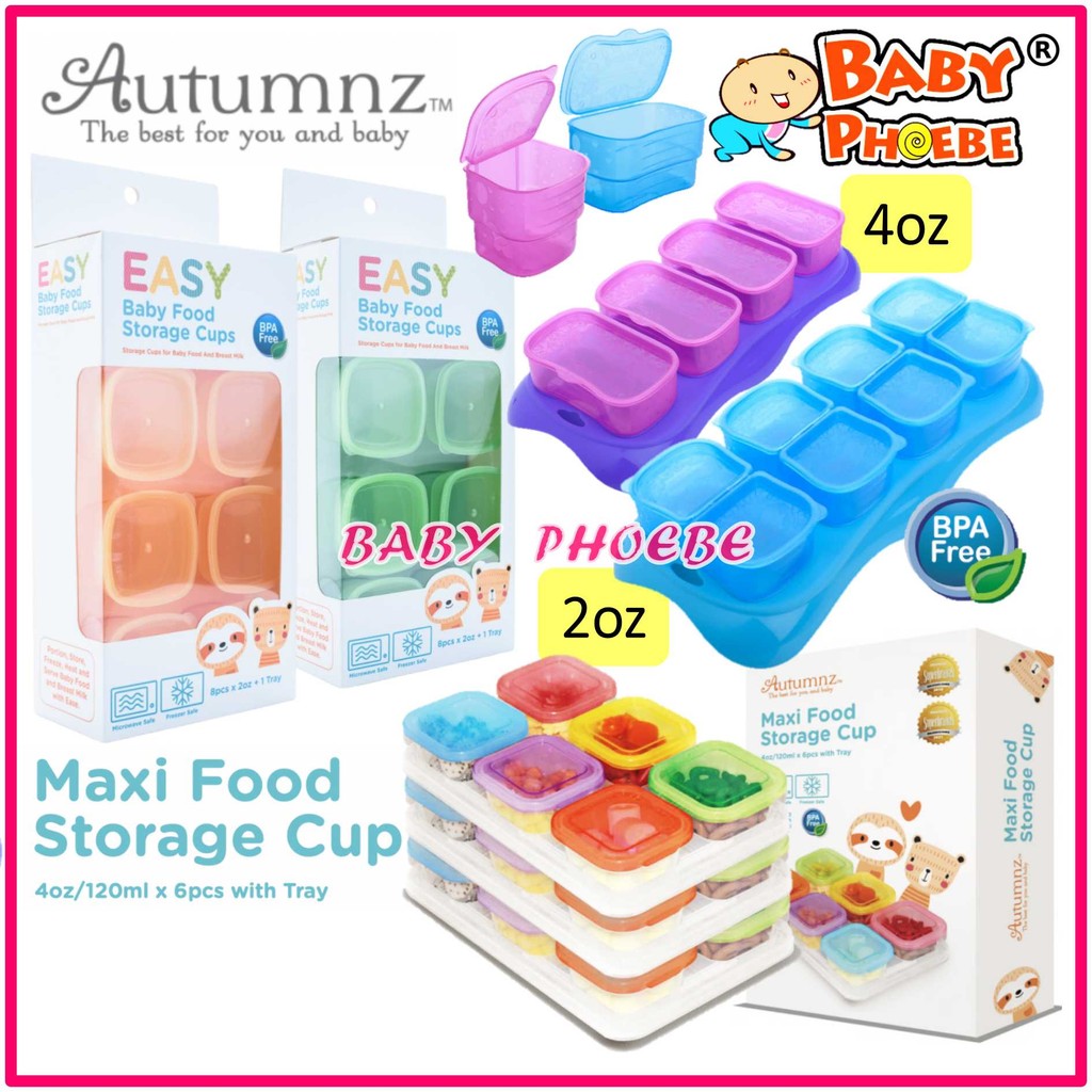 Autumnz Easy Breastmilk & Baby Food Storage Cup 4oz/2oz /Maxi Food ...
