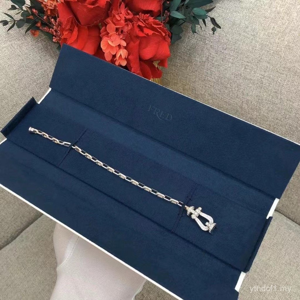 Set Penuh Terbiar Terpakai FRED 18K Emas Putih Ladam Kuda Infinie ...